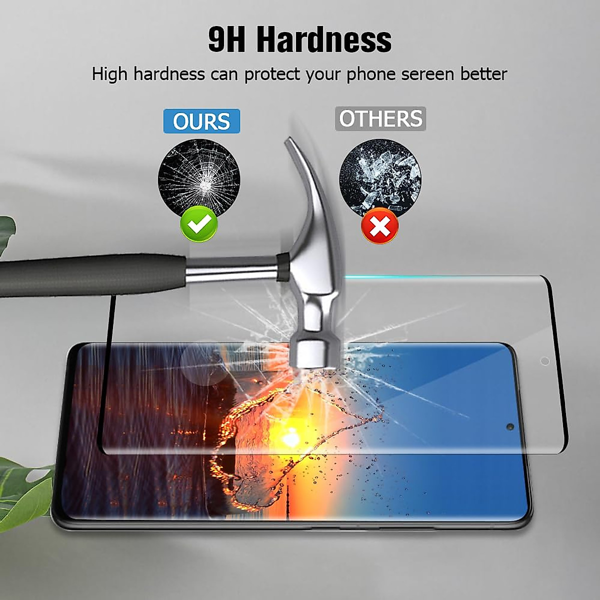 [2+2Pack] Galaxy S20 Ultra Screen Protector with Camera Lens Protector,[9H Hardness] [Anti Scratch] [3D Curved] [HD Tempered Glass] for Samsung Galaxy S20 Ultra 5G (6.9 Inch)