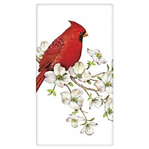 Mary Lake Thompson Cardinal and Dogwood Flour Sack Towel BT1612 30 Inches Square