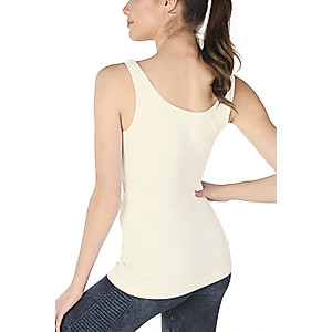 NIKIBIKI Women Seamless Premium Classic Tank Top, Made in U.S.A, One Size (Ivory)