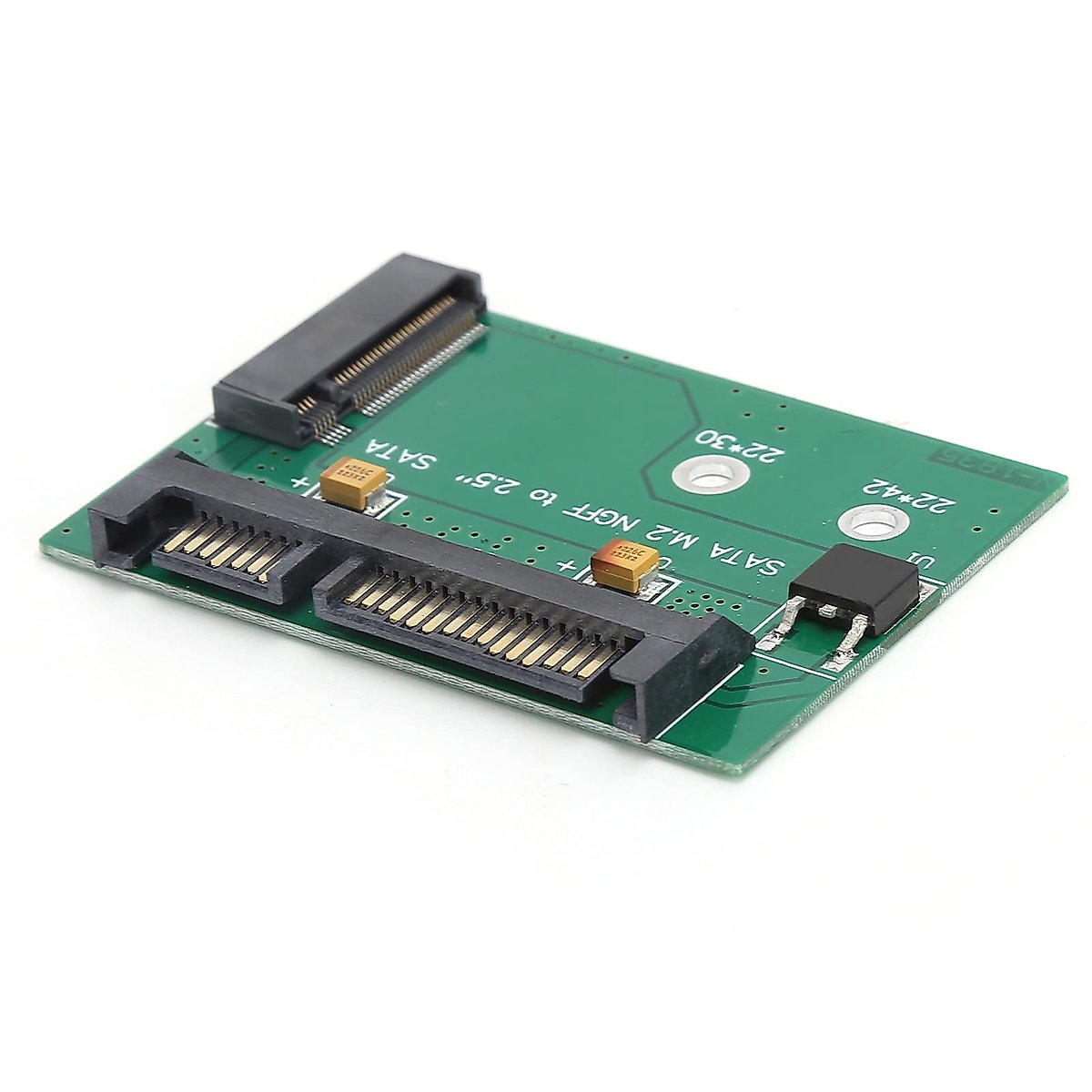 GOWENIC Adapter Card, M.2 NGFF SSD to 2.5In SATA3 Board SSD Converter Computer Hard Drive Accessories, Open Hole Design, Easy to Install and Remove, Green PCB, for PC