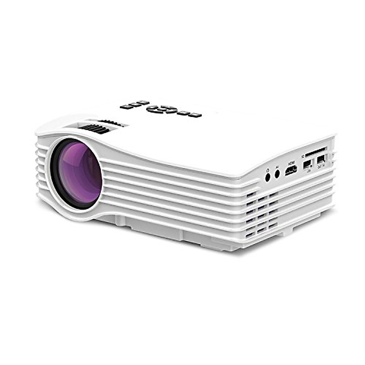 GAOHAILONG Multimedia Mini Projector (Support USB/SD/HDMI/IR) Game Consoles 1000 lumens Portable high-Definition LED Projector not Support Connect wirelessly, White