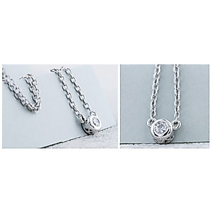 Dazzlingrock Collection 0.05 Carat (ctw) 10K Round Diamond Ladies Solitaire Pendant 1/20 CT, White Gold