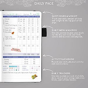 Legend Wellness Planner & Food Journal Pocket – Daily Diet & Health Journal with Weight Loss, Measurement & Exercise Trackers – Lifestyle & Nutrition Diary – Lasts 6 Months, 3.9x6.3″ – Black