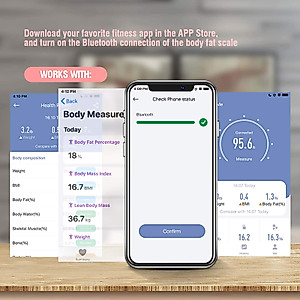 himaly Body Fat Scale, Smart BMI Scale Digital Bathroom Wireless Weight Scale, Body Monitor Health Composition Analyzer with Smartphone App sync with Bluetooth-Compatible, 400 lbs - Pink
