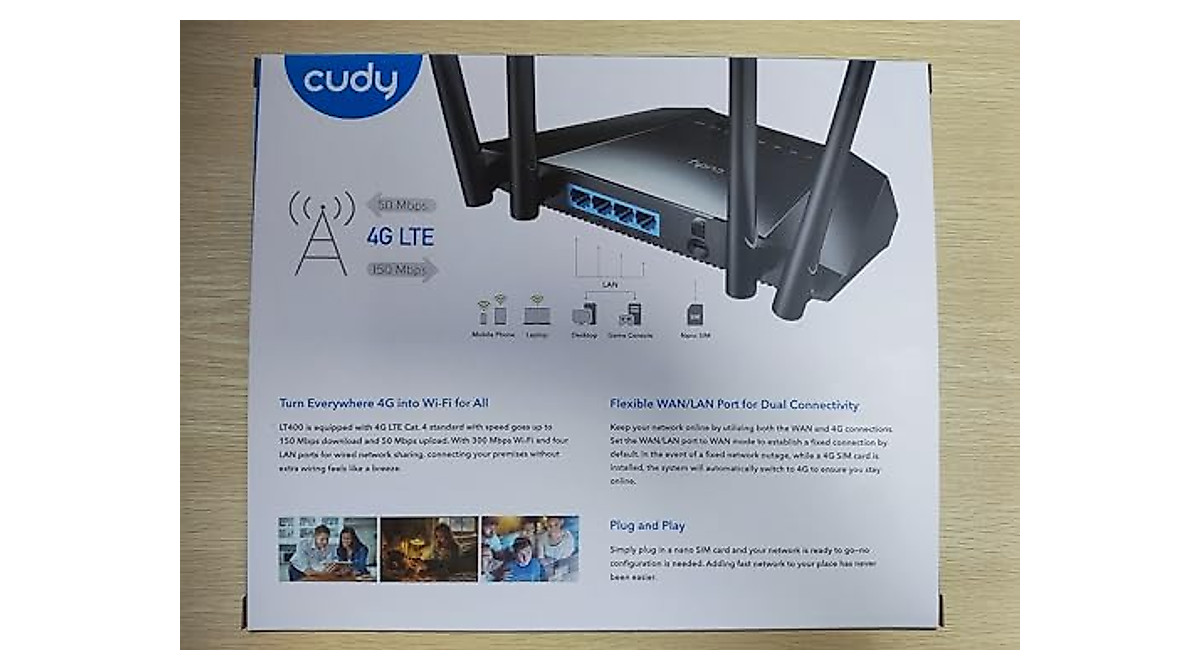 Cudy N300 4G LTE Modem Router - Fast WiFi Anywhere