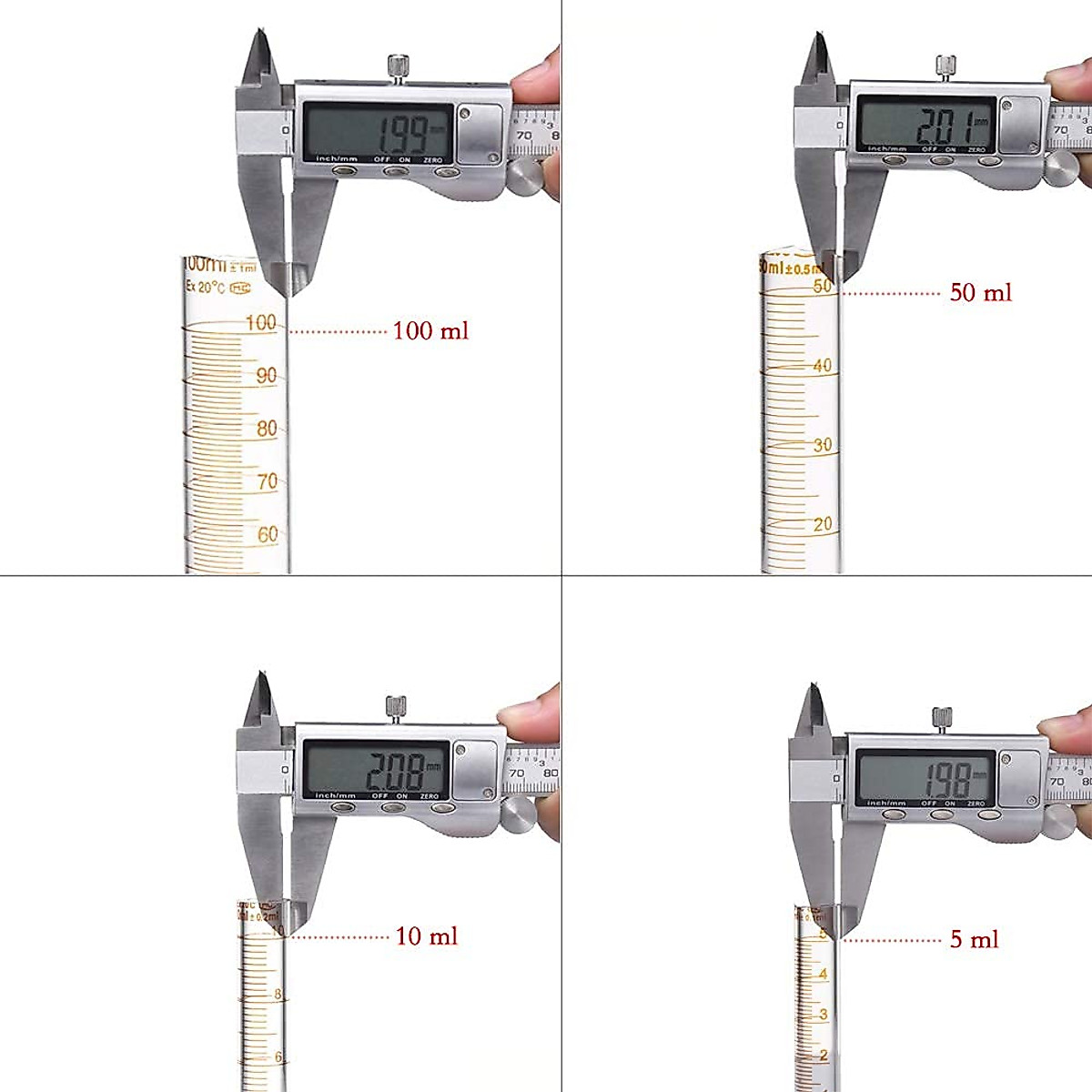 Glass Flask Erlenmeyer Flask Set Narrow Mouth 2000ml Glass Graduated Cylinder Set Thick Measuring Cylinders 5ml 10 ml 50ml 100ml with 2 Glass Stirring Rod and 1 Brush