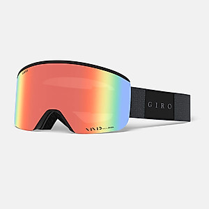 Giro Axis Ski Goggles - Snowboard Goggles for Men - Black Mono Strap with Vivid Ember/Vivid Infrared Lenses