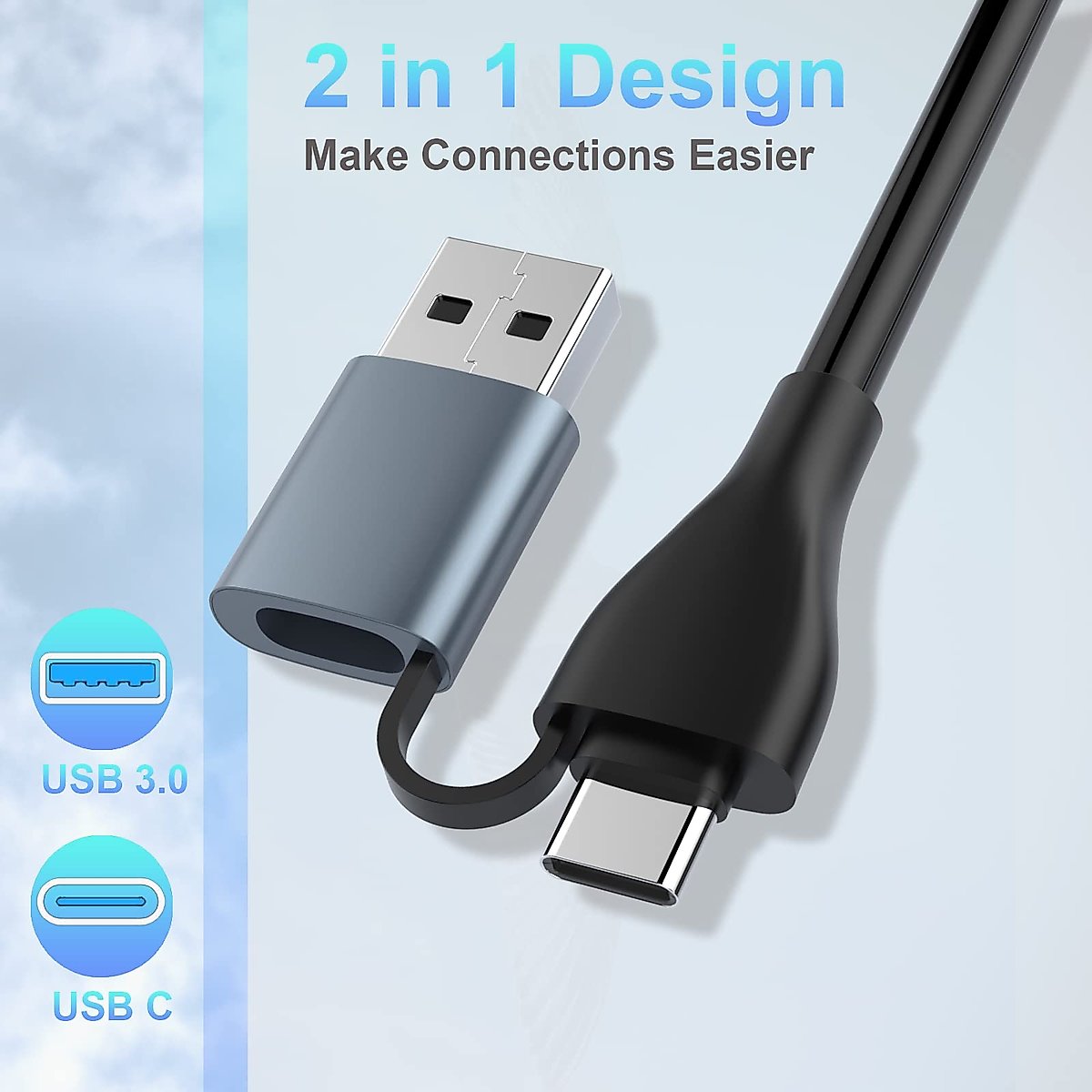 USB C USB3.0 Multi Card Reader Hub, SD/XD/TF/CF/MS Card Slot with 3 USB3.0, 8 in 2 Memory Card Reader/Adapter/Hub for SD SDXC SDHC CF CFI XD MS TF Micro SD Micro SDXC SDHC MS MMC UHS-I USB Stick Mouse