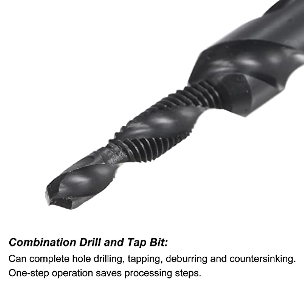 uxcell Combination Drill and Tap Bit, 1/4" Hex Shank M4 x 0.7 Metric TiAlN Coated M35 Cobalt High Speed Steel Spiral Flute Drilling Tapping Tool 2pcs