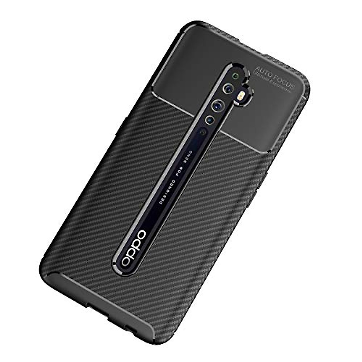 LUSHENG Case for Oppo Reno 2 Z, High-End Business Phone Case Shockproof 3D Feel Compatible with Oppo Reno 2 Z - Black