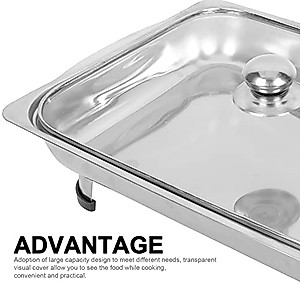 Metal Tray Fruit Tray Stainless Steel Chafer Set Catering Chafing Dish Rectangular Chafer Buffet Holder Chafing Dish Buffet Set Kitchen Cookware Warming Trays Snack Tray