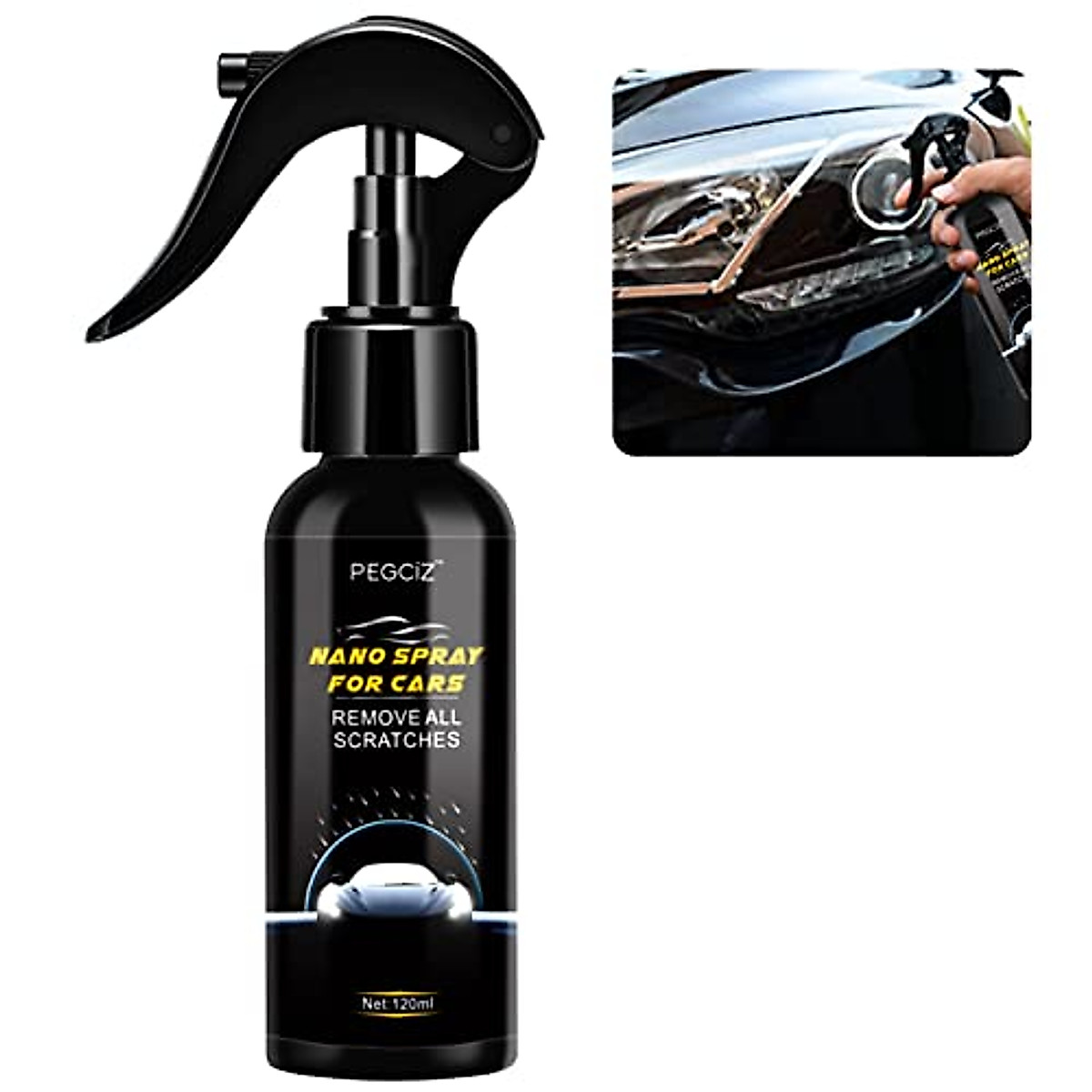 2PCS Car Scratch Removal Spray, Nano Spray for Cars, Car Nano Repairing Spray, Protection & Swirl Remover Polish, Scratch Removal for All Car Body, Removes Any Scratch and Mark