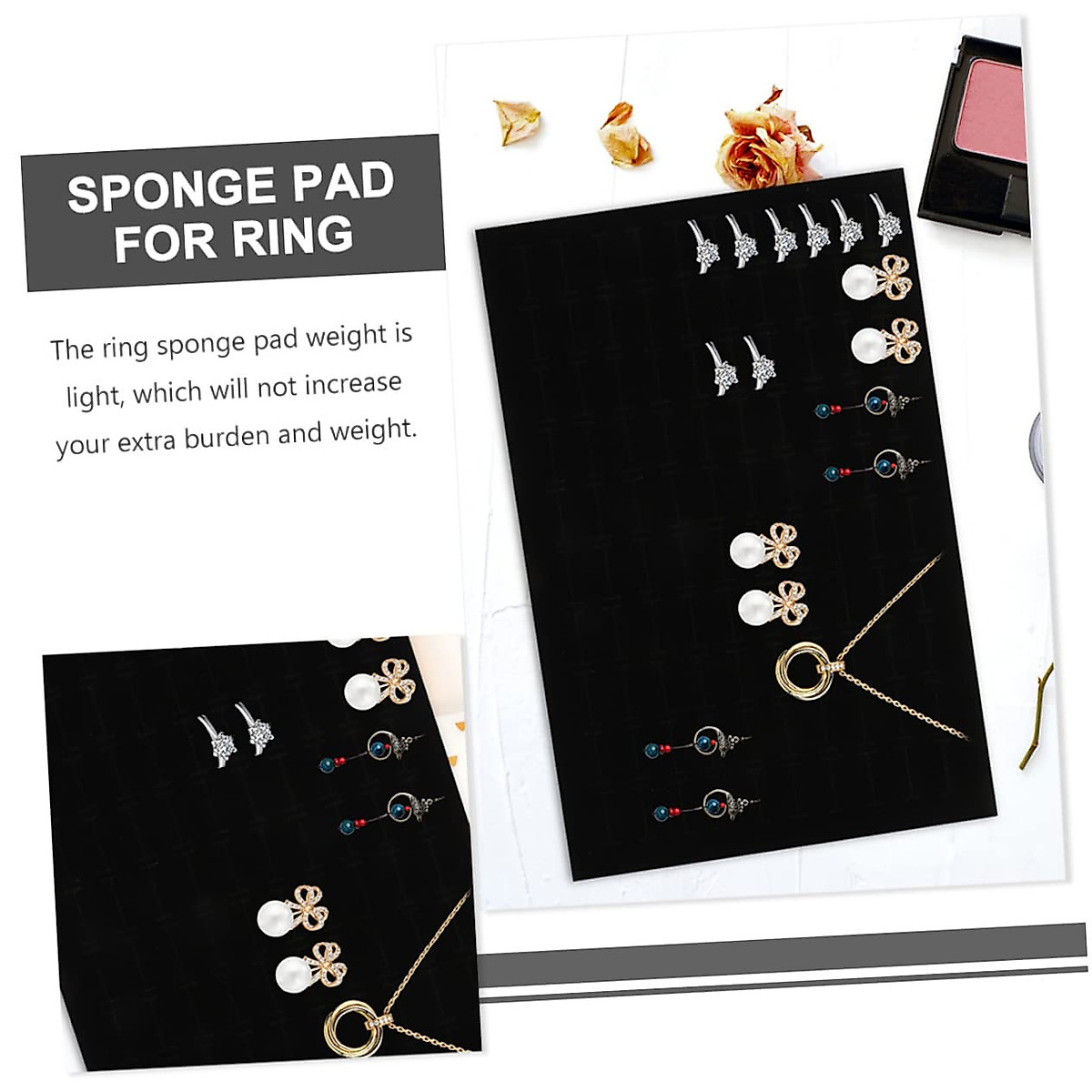 NOLITOY 10pcs Jewelry Box Pad Jewelry Showcase Pads Sponge Necklace Display Jewelry Sponge Holder Jewelry Sponge Insert Jewelry Display Sponge Pad Ring Inserts Pads Lining Velvet Bracket