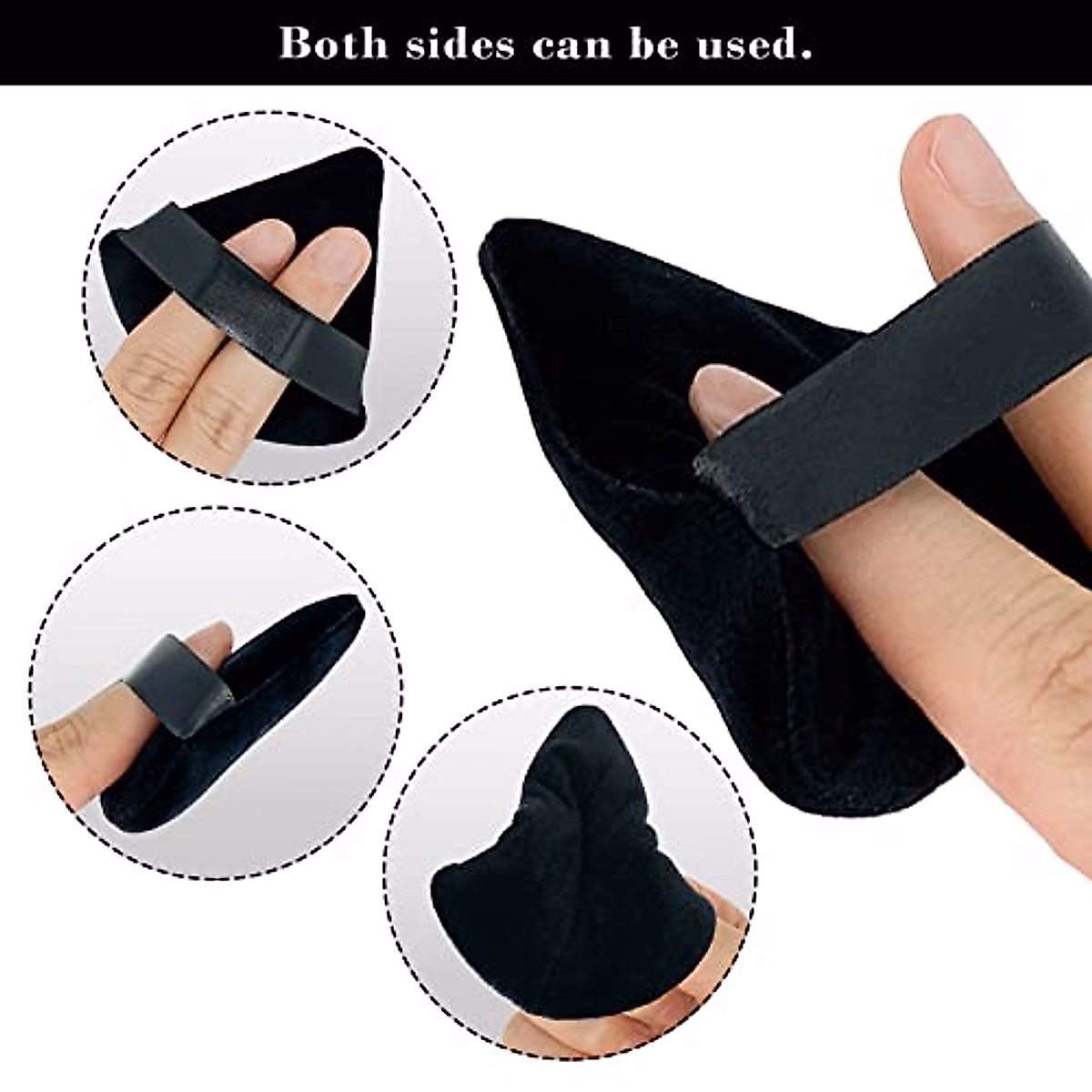 8Pcs of Triangular Powder Puff Makeup Sponges, Made of Super-soft Velvet, Designed for Contouring, Eye, and Corner, Beauty Blender Foundation Mixing Container.(Black)