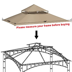 SCOCANOPY Replacement roof for Target Madaga Gazebo Model L-GZ136PST,Beige