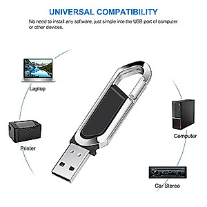 64GB USB Flash Drive Portable Metal Thumb Drive with Keychain USB 2.0 Memory Stick Pen Drive for External Data Storage, Black