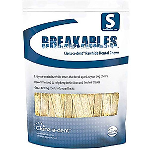 CEVA Animal Health Breakables Clenz-A-Dent Rawhide Dental Chews, 15Ct (Small)