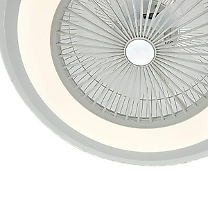 US DELIVER Ceiling Fan LED Fan Chandelier, 36 W, Ceiling Lighting, dimmable with Remote Control, Dimmable Adjustable Wind Speed, Modern Bedroom (White)