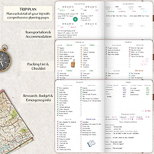 Legend Travel Planner – Vacation Itinerary Organizer for Solo Travel & Couples – Travelling Journal for Women & Men – Traveling Log with Expense Tracker & Packing List – Hardcover (Rose Gold)