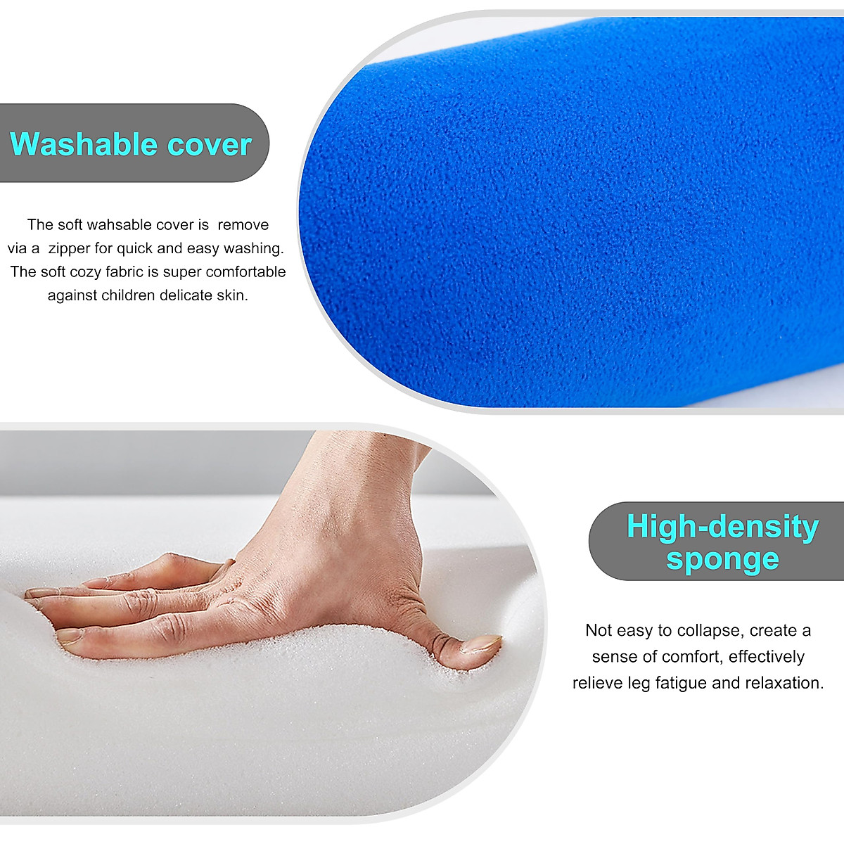 Kalnweis Car Seat Foot Rest,Car Seat Foot Rest for Kids-Booster Seat Foot Rest-Convenient Car Accessories for Kids - Supportive Car Seat Pillow for Toddlers - Long Adjustable Strap (Blue)