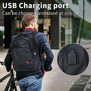 Gaokoixd Laptop Backpack 17 Inch Large Travel Backpack for Men Women Waterproof Computer Backpack Work Business College Backpack Bookbag TSA Friendly Carry on Backpack with USB Port, Black