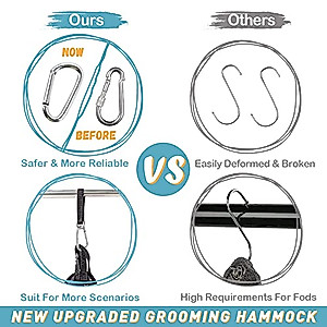 Supet Dog Grooming Hammock Harness for Cats Dogs, Relaxation Pet Restraint & Small Animal Leashes Sling Helper Nail Trimming Clipping, S（ Legs Spacing：7-10.2" /) , Coral blue