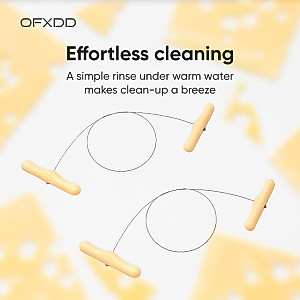 OFXDD Cheese Cutter with Wire - Cheese Slicer Wire 17.7 Inch - Slicers/Strings for Block Cheese with Handles, Stainless Steel