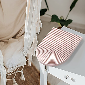 SSISSI Boho Rainbow Arch Tray - Wooden Jewelry Display Trinket Tray - Minimalist Decor Serving Tray - Shelf Decor Photo Props Pink