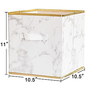 DAMAHOME Storage Cubes Organizer Bins - 11 inch Foldable Storage Bins, Fabric Dual Handles Storage Box, Closet Organizer Shelf Baskets, Nursery Bins for Home&Office 6-Pack (Marble)