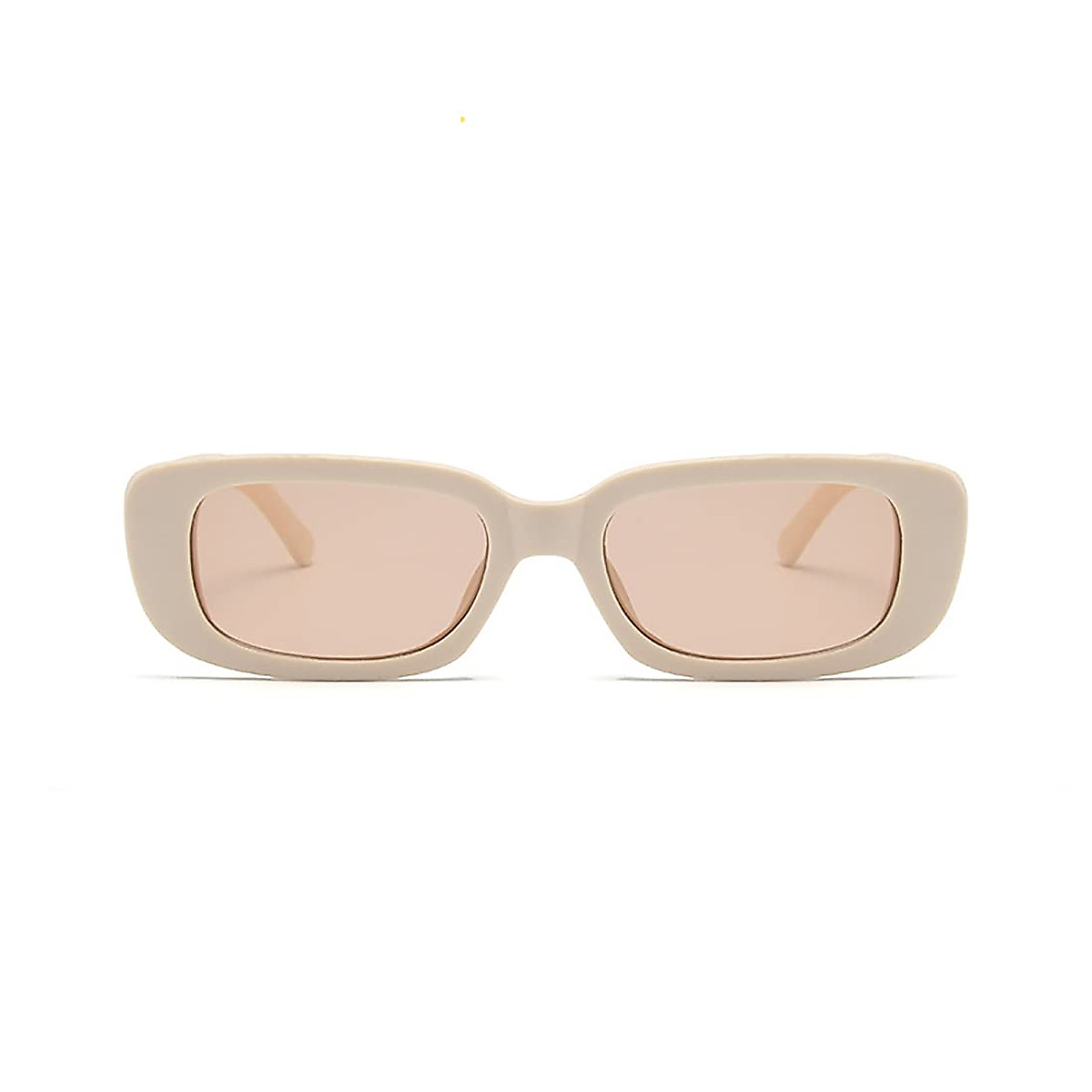 ZYApril Small Retro Square Sunglasses Women - UV 400 Vintage Rectangle driving, walking, traveling Glasses (off-white, 50)