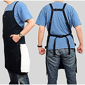 ecoZen Lifestyle Chef Apron for Men (10 oz Cotton) Ideal for Kitchen, BBQ, Cooking and Grill | Professional Grade I Fully Adjustable (M to XXL) for Perfect Fit and Comfort + Pockets