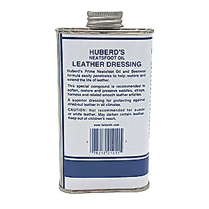 Huberd’s Leather Dressing with Neatsfoot Oil - Leather conditioner that softens new leather and restores dry and hardened leather boots, shoes, bags, belts, baseball gloves, saddles, tack and harness.