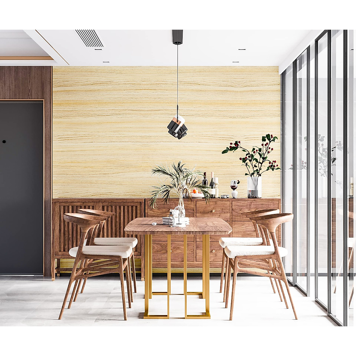 WIFEA 23.6"x 197" Wood Contact Paper Wood Grain Wallpaper Peel and Stick Self Adhesive Vinyl Film Removable Waterproof, Contact Paper for Cabinets Countertops Tabletop Walls, Brown Wood Textured