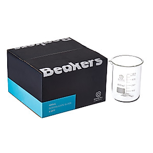 Glass Beakers Set - Science, Chemistry Classroom Supplies - Borosilicate Glass - Education, Research Equipment for Industrial and Academic Labs (400mL, 4-Pack)