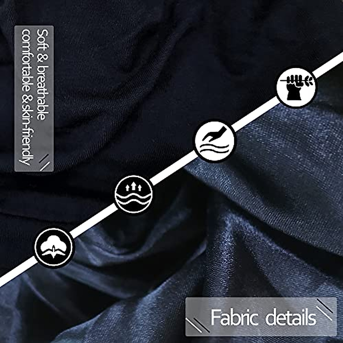 Satin Bonnet Sleep Cap Hair Cover Bonnet Satin Lined Slouchy Beanie Night Sleeping Hat - Adjustable for Curly Hair