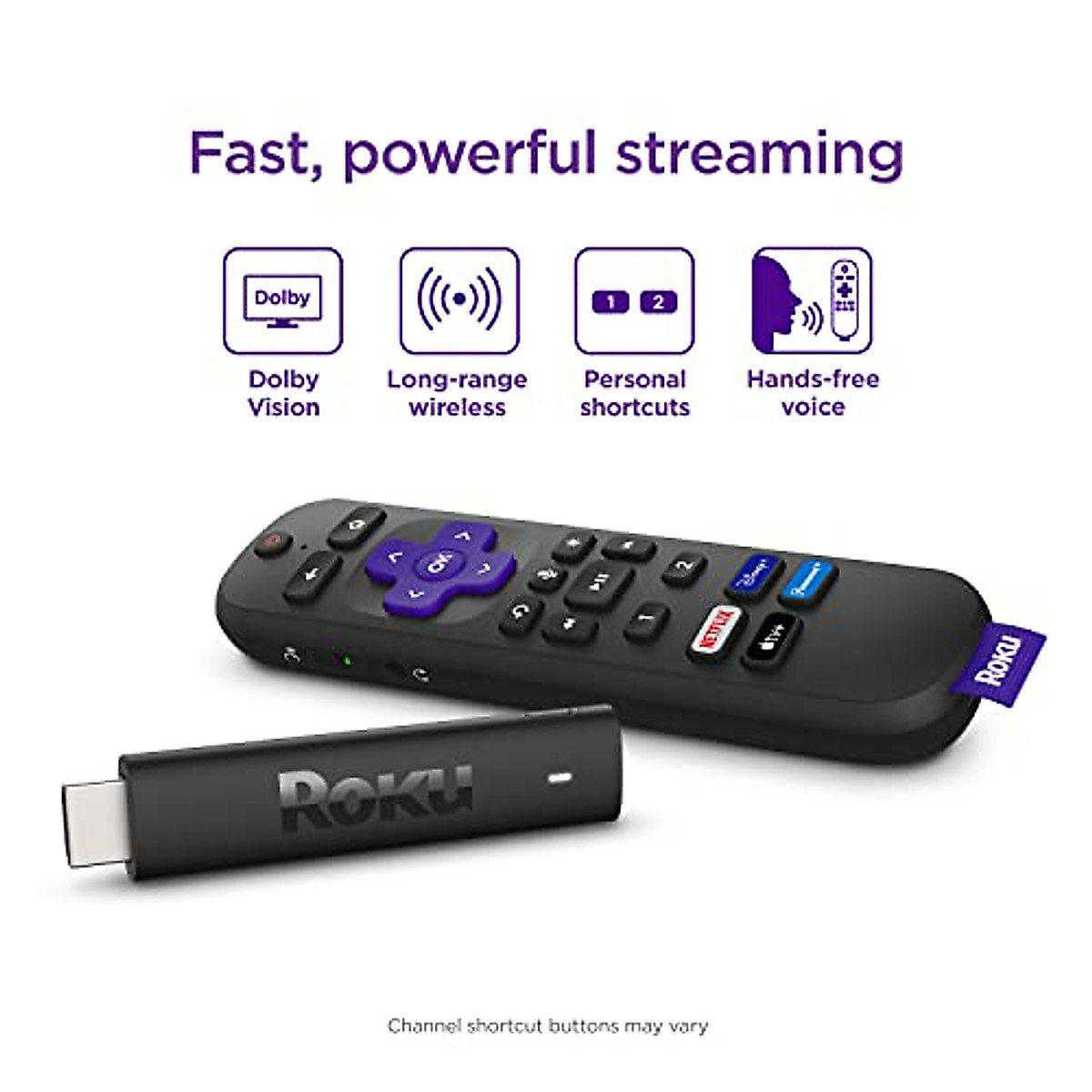 Roku Streaming Stick 4K+ Streaming Device 4K/HDR/D. Vision with Roku Voice Remote Pro (Renewed)