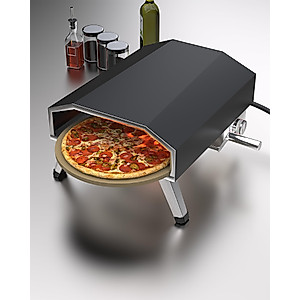 RIEDHOFF 16" Gas Outdoor Pizza Oven, [Automatic Rotating] [Foldable Legs] Portable Pizza Maker, 1000°F 8000W [Quickly Bake] [Stainless Steel] Rotatable Pizza Grill for Outdoor Cooking Camping