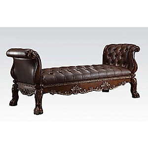 ACME Dresden Bench - 96486 - PU & Cherry Oak