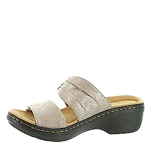 Clarks Merliah Charm Heeled Sandal, Taupe Metallic Synthetic, 8.5 Medium