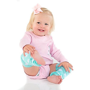 juDanzy 3 Pair Baby Girl Leg Warmers Aqua Polka Dot, Powder Pink Polka Dot, Lavender Polka Dot (Newborn)