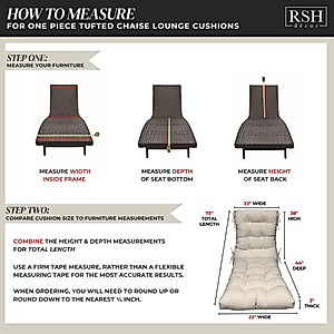 RSH DECOR: Sunbrella Foam Chaise Lounge Seat Cushion | 72” x 21” x 3” | Sunbrella Performance Fabric | Water and Fade-Resistant | Outdoor Chair Cushion for Patio Furniture | Astoria Sunset