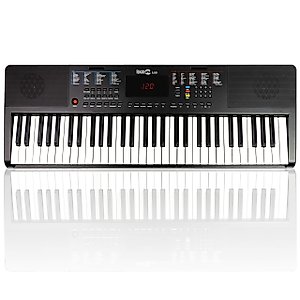 RockJam 61 Key Keyboard Bundle with Keyboard Stand, Power Supply & Accessories