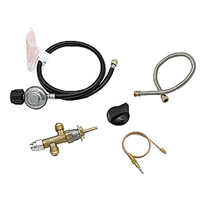 MENSI Propane Gas Fire Pit Safety Valve Control System Kit Hose Assembly Replacement Parts Max 90,000 BTU (Safety Valve Assembly Kit)