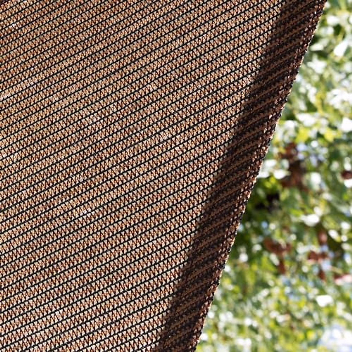 Amgo 16' x 16' Brown Square Sun Shade Sail Canopy Awning UPF50+ AGTAPS16, 95% UV Blockage, Water & Air Permeable, Commercial and Residential, 3 Years Warranty (We Make Custom Size)
