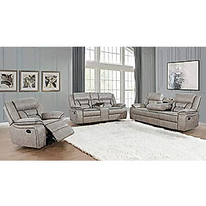 Coaster Home Furnishings PU Manual Motion Recliner in Taupe Finish