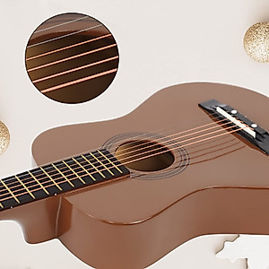 Childs Guitar STRONG WIND Guitar for Beginners Acoustic Kids Guitar 30" Steel Strings Wooden Guitar for Kids Students Girls Boys (Brown,No Bag)