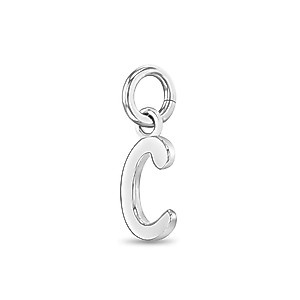 925 Sterling Silver Initial Letter "c" Name Charms For Girls and Teens Bracelets - Cute Letter Charms For Young Girls Everyday Charm Bracelets - Small Charm for Little Girl With Letter C Initial