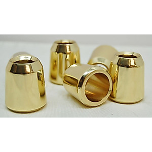 Set of 6 Solid Brass Candle Followers, Candle Toppers for 7/8" Diameter Candles (6 Pieces)