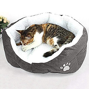 hbz11hl Round Soft Plush Cushion Pet Rest Sleeping Bed Mat Dog Cat Warm Kennel Pad Nest Pet Dog Bed | Orthopedic Ultra Plush Sofa-Style Couch Pet Bed for Dogs & Cats, Gray, Large Green S
