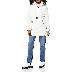 Tommy Hilfiger womens Tommy Hilfiger Women's Puffer Jacket, Cloud White, Medium US